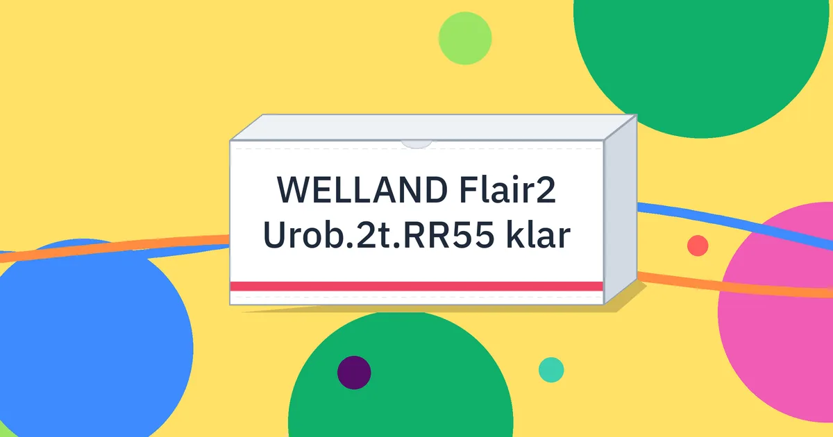 Symbolbild: Packung mit der Aufschrift WELLAND Flair2 Urob.2t.RR55 klar (PZN 06816079) – Verfügbarkeit und Bezug in Apotheken in Frankfurt am Main