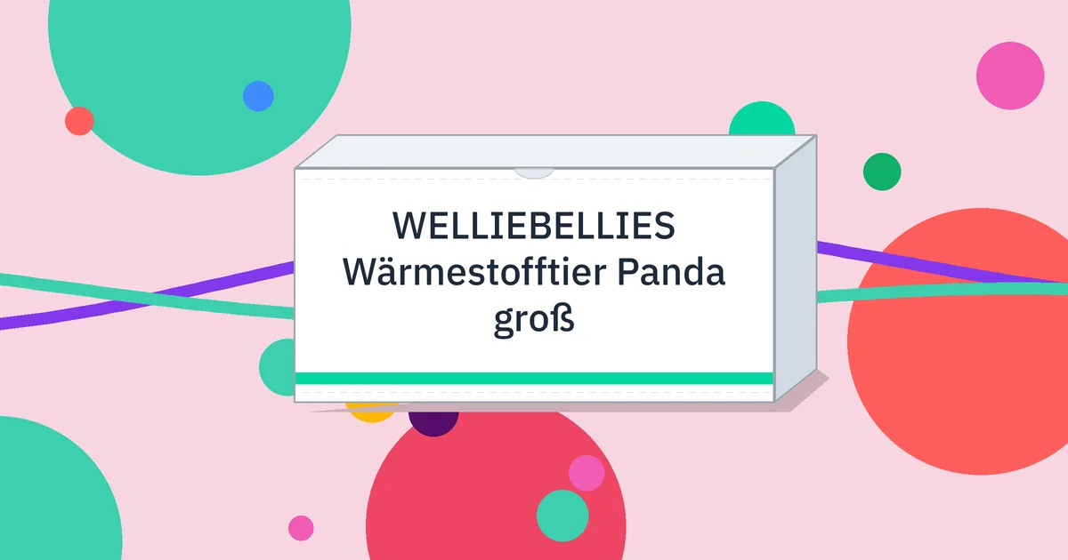 Symbolbild: Packung mit der Aufschrift WELLIEBELLIES Wärmestofftier Panda groß (PZN 19175908) – Verfügbarkeit und Bezug in Apotheken in Frankfurt am Main