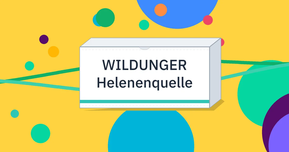 Symbolbild: Packung mit der Aufschrift WILDUNGER Helenenquelle (PZN 03059258) – Verfügbarkeit und Bezug in Apotheken in Frankfurt am Main