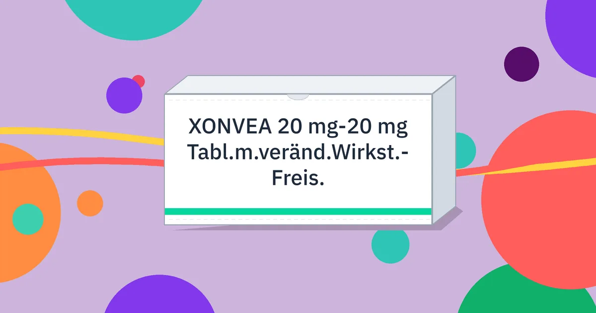Symbolbild: Packung mit der Aufschrift XONVEA 20 mg-20 mg Tabl.m.veränd.Wirkst.-Freis. (PZN 19747641) – Verfügbarkeit und Bezug in Apotheken in Frankfurt am Main