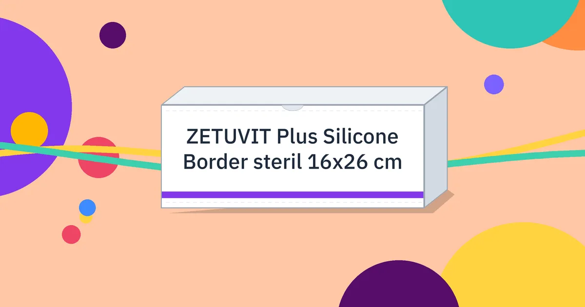 Symbolbild: Packung mit der Aufschrift ZETUVIT Plus Silicone Border steril 16x26 cm (PZN 19854093) – Verfügbarkeit und Bezug in Apotheken in Frankfurt am Main
