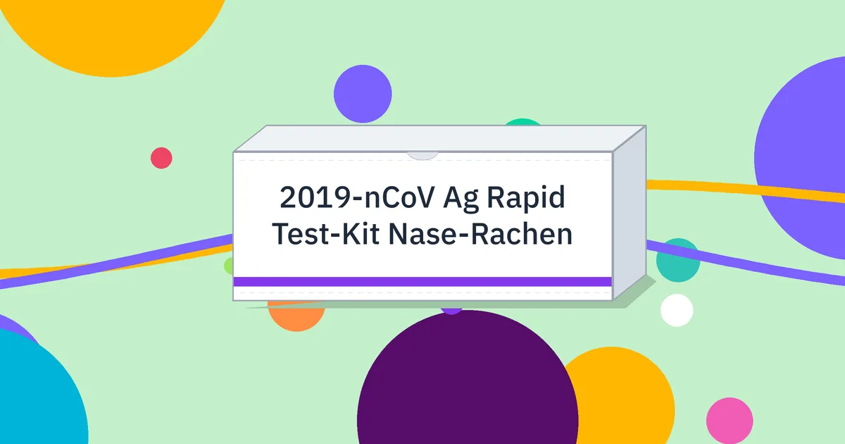 Symbolbild: Packung mit der Aufschrift 2019-nCoV Ag Rapid Test-Kit Nase-Rachen (PZN 17899430) – Verfügbarkeit und Bezug in Apotheken in Frankfurt am Main