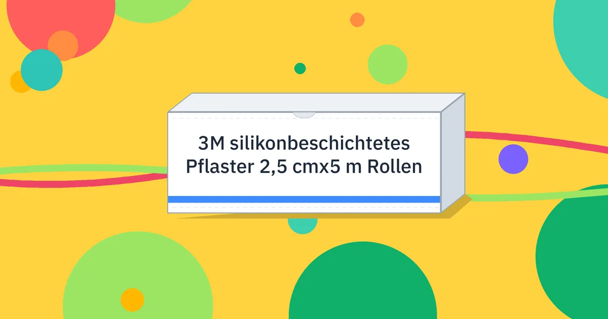 Symbolbild: Packung mit der Aufschrift 3M silikonbeschichtetes Pflaster 2,5 cmx5 m Rollen (PZN 11318171) – Verfügbarkeit und Bezug in Apotheken in Frankfurt am Main