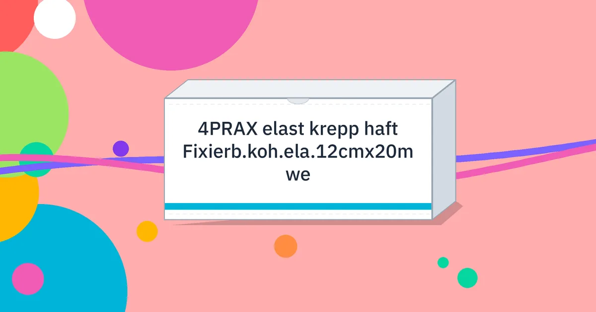 Symbolbild: Packung mit der Aufschrift 4PRAX elast krepp haft Fixierb.koh.ela.12cmx20m we (PZN 20230363) – Verfügbarkeit und Bezug in Apotheken in Frankfurt am Main