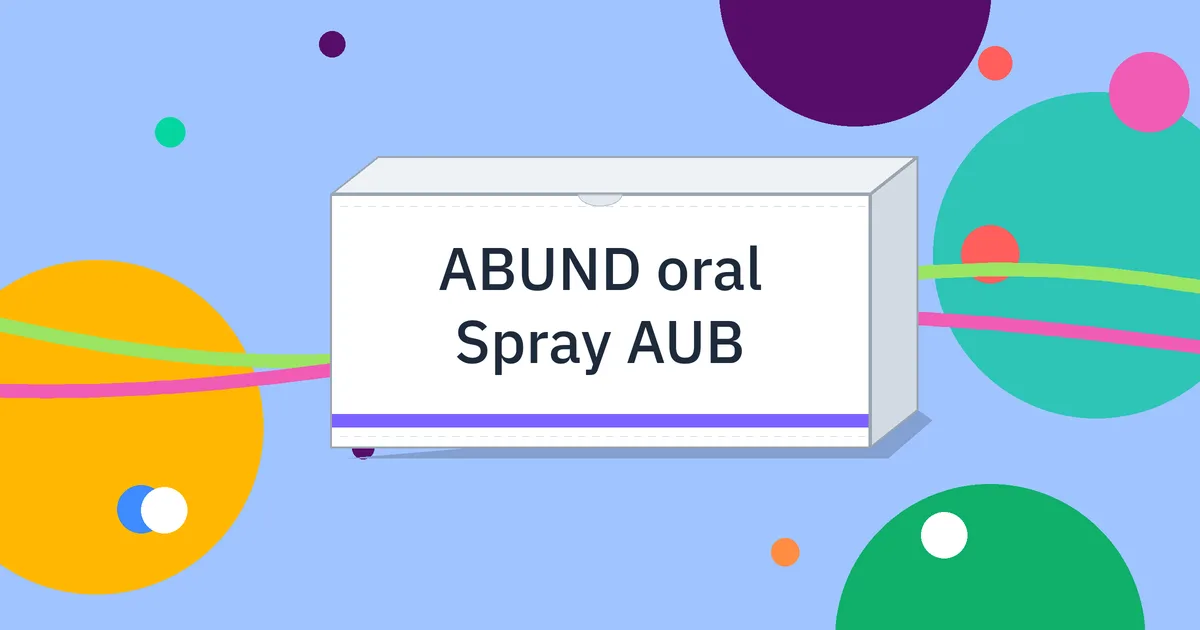 Symbolbild: Packung mit der Aufschrift ABUND oral Spray AUB (PZN 18734659) – Verfügbarkeit und Bezug in Apotheken in Frankfurt am Main