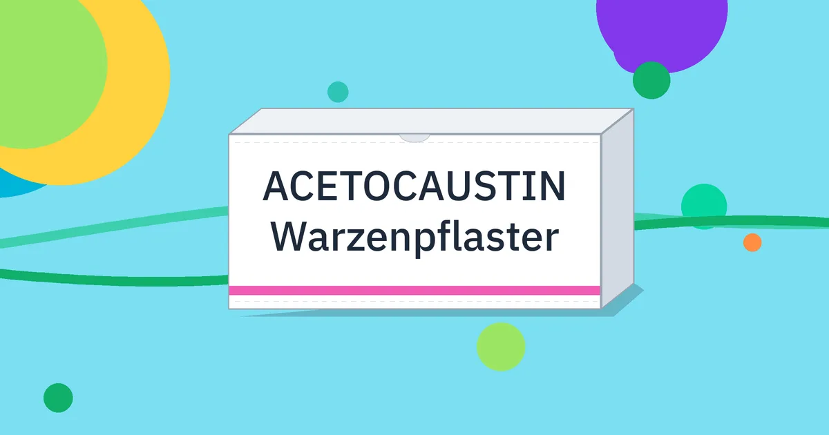 Symbolbild: Packung mit der Aufschrift ACETOCAUSTIN Warzenpflaster (PZN 19539658) – Verfügbarkeit und Bezug in Apotheken in Frankfurt am Main
