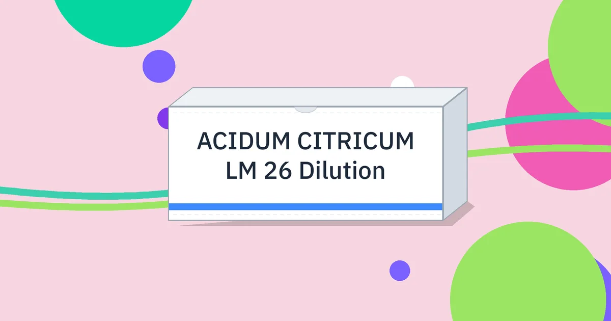 Symbolbild: Packung mit der Aufschrift ACIDUM CITRICUM LM 26 Dilution (PZN 13273917) – Verfügbarkeit und Bezug in Apotheken in Frankfurt am Main