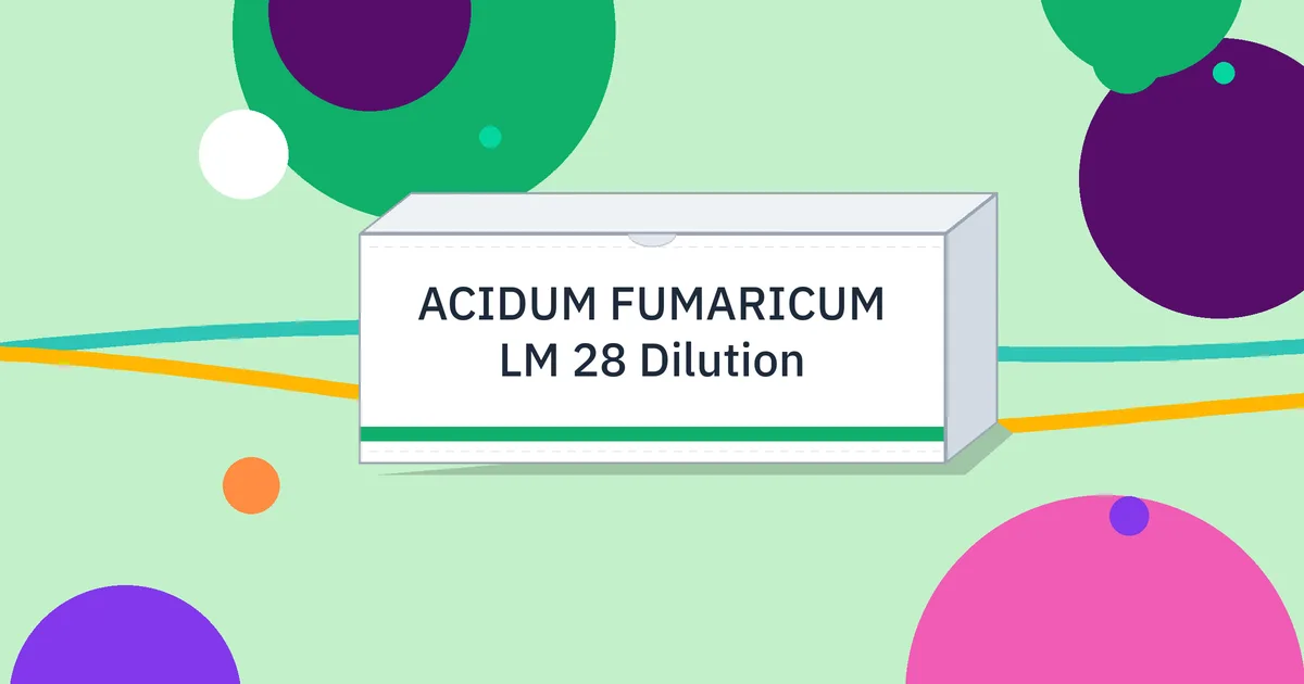 Symbolbild: Packung mit der Aufschrift ACIDUM FUMARICUM LM 28 Dilution (PZN 13274874) – Verfügbarkeit und Bezug in Apotheken in Frankfurt am Main