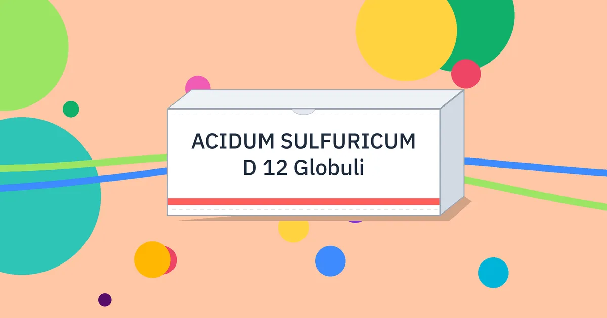 Symbolbild: Packung mit der Aufschrift ACIDUM SULFURICUM D 12 Globuli (PZN 04201310) – Verfügbarkeit und Bezug in Apotheken in Frankfurt am Main