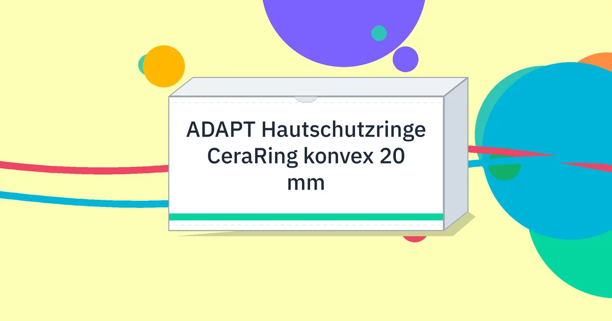 Symbolbild: Packung mit der Aufschrift ADAPT Hautschutzringe CeraRing konvex 20 mm (PZN 12733305) – Verfügbarkeit und Bezug in Apotheken in Frankfurt am Main