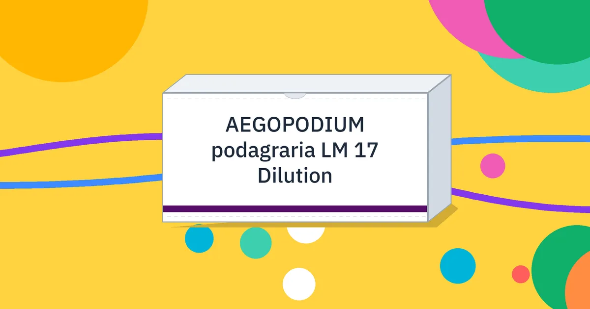Symbolbild: Packung mit der Aufschrift AEGOPODIUM podagraria LM 17 Dilution (PZN 13298403) – Verfügbarkeit und Bezug in Apotheken in Frankfurt am Main
