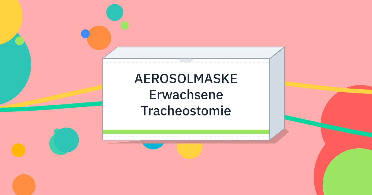 Symbolbild: Packung mit der Aufschrift AEROSOLMASKE Erwachsene Tracheostomie (PZN 20204928) – Verfügbarkeit und Bezug in Apotheken in Frankfurt am Main