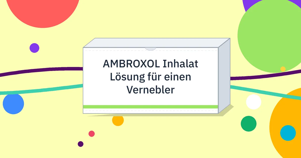 Symbolbild: Packung mit der Aufschrift AMBROXOL Inhalat Lösung für einen Vernebler (PZN 03560863) – Verfügbarkeit und Bezug in Apotheken in Frankfurt am Main