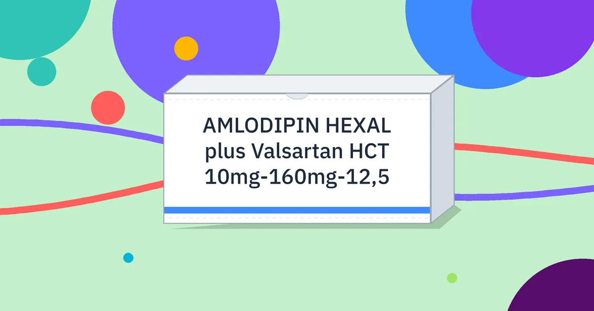 Symbolbild: Packung mit der Aufschrift AMLODIPIN HEXAL plus Valsartan HCT 10mg-160mg-12,5 (PZN 15824830) – Verfügbarkeit und Bezug in Apotheken in Frankfurt am Main