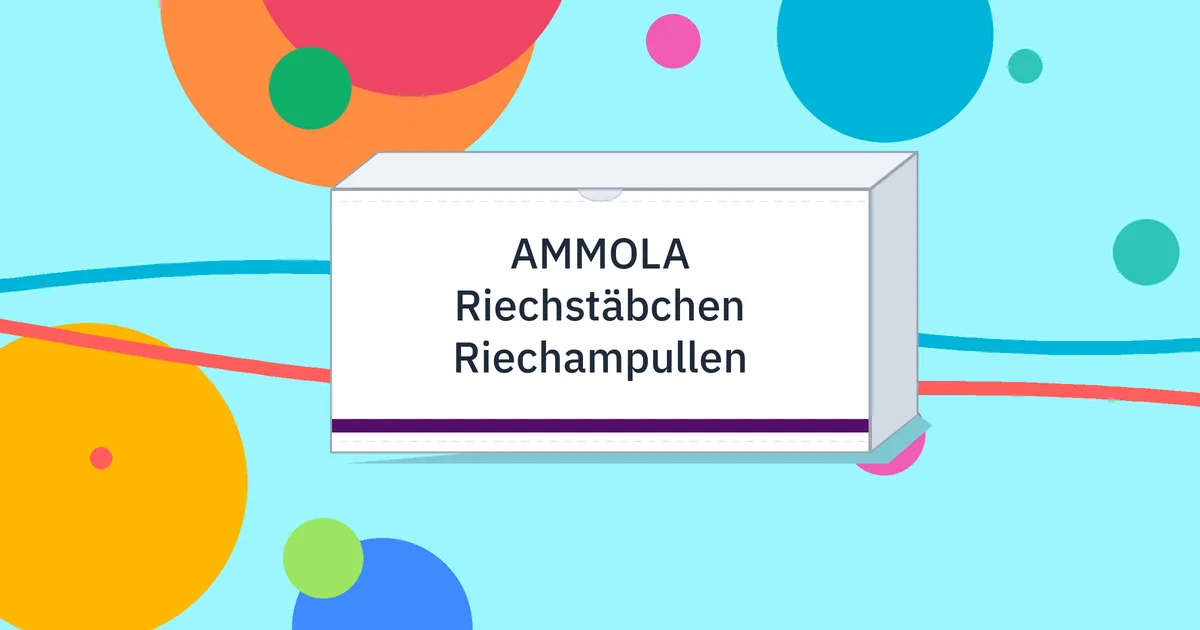Symbolbild: Packung mit der Aufschrift AMMOLA Riechstäbchen Riechampullen (PZN 06766849) – Verfügbarkeit und Bezug in Apotheken in Frankfurt am Main