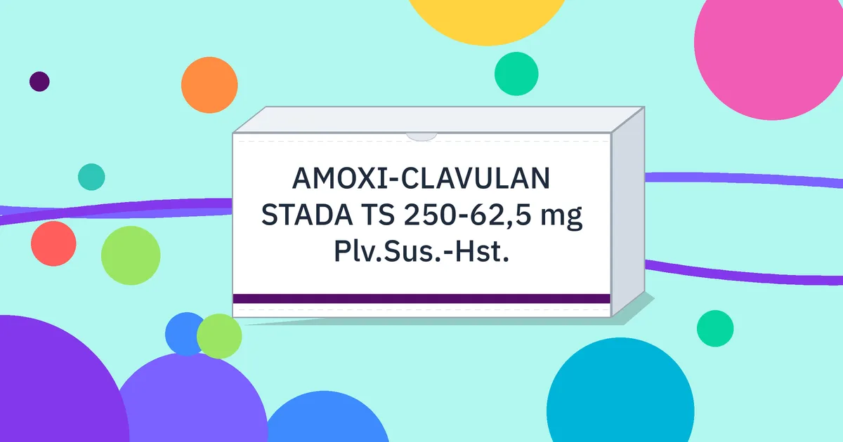 Symbolbild: Packung mit der Aufschrift AMOXI-CLAVULAN STADA TS 250-62,5 mg Plv.Sus.-Hst. (PZN 00669565) – Verfügbarkeit und Bezug in Apotheken in Frankfurt am Main
