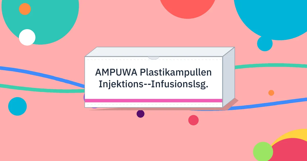 Symbolbild: Packung mit der Aufschrift AMPUWA Plastikampullen Injektions--Infusionslsg. (PZN 02001044) – Verfügbarkeit und Bezug in Apotheken in Frankfurt am Main