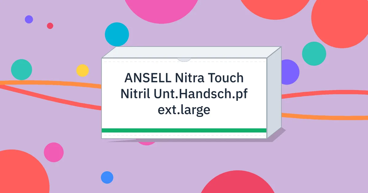 Symbolbild: Packung mit der Aufschrift ANSELL Nitra Touch Nitril Unt.Handsch.pf ext.large (PZN 11614567) – Verfügbarkeit und Bezug in Apotheken in Frankfurt am Main
