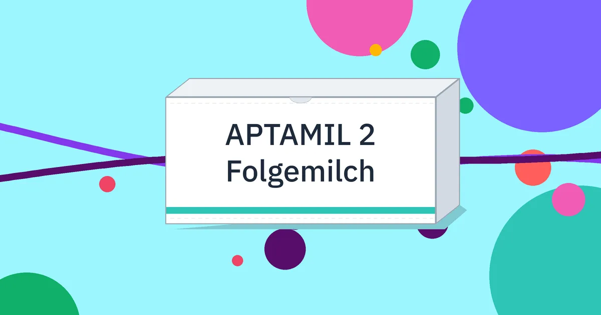 Symbolbild: Packung mit der Aufschrift APTAMIL 2 Folgemilch (PZN 15610388) – Verfügbarkeit und Bezug in Apotheken in Frankfurt am Main
