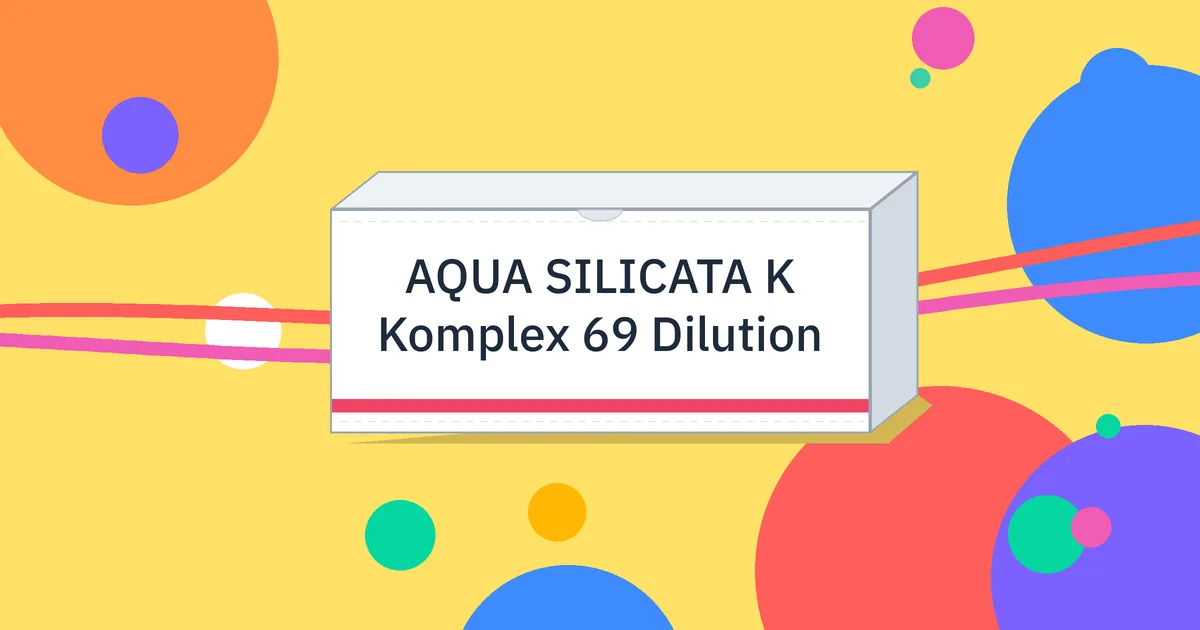 Symbolbild: Packung mit der Aufschrift AQUA SILICATA K Komplex 69 Dilution (PZN 01012956) – Verfügbarkeit und Bezug in Apotheken in Frankfurt am Main