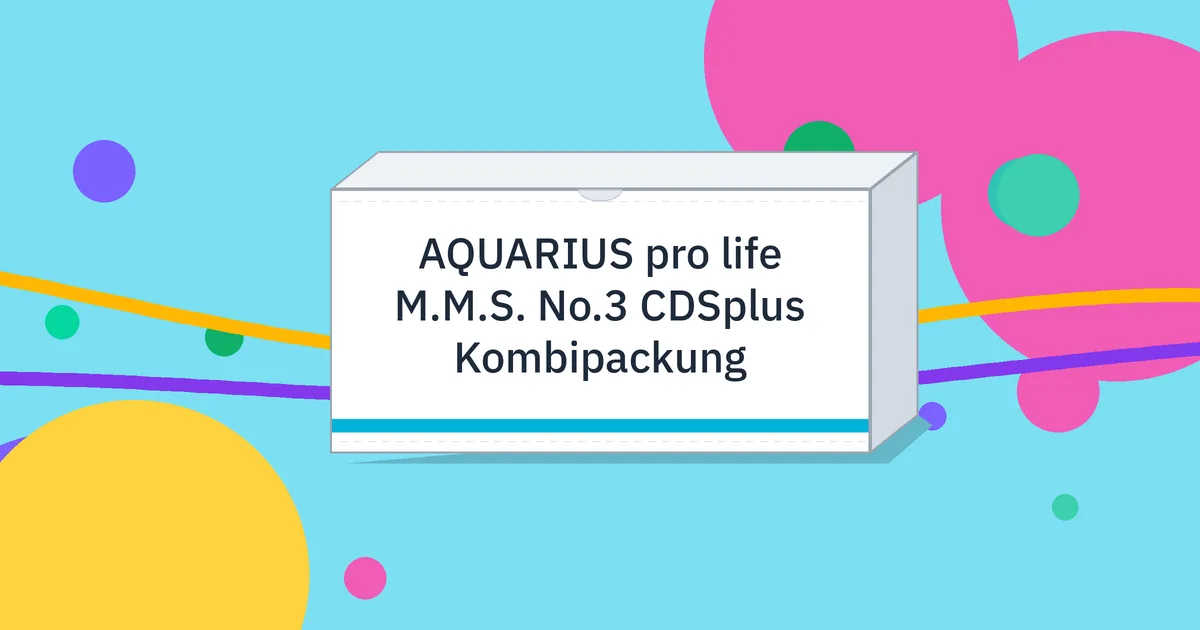Symbolbild: Packung mit der Aufschrift AQUARIUS pro life M.M.S. No.3 CDSplus Kombipackung (PZN 08778615) – Verfügbarkeit und Bezug in Apotheken in Frankfurt am Main