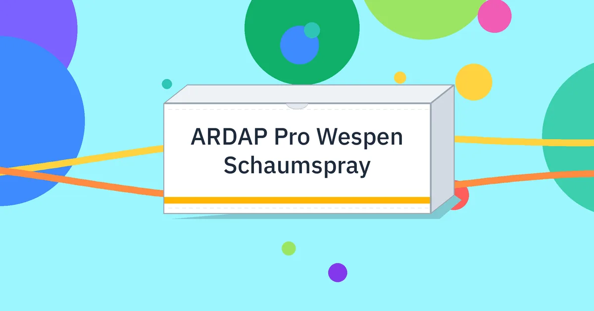 Symbolbild: Packung mit der Aufschrift ARDAP Pro Wespen Schaumspray (PZN 19746446) – Verfügbarkeit und Bezug in Apotheken in Frankfurt am Main