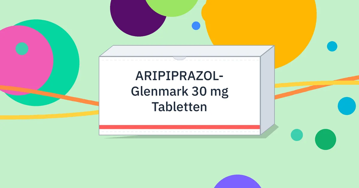 Symbolbild: Packung mit der Aufschrift ARIPIPRAZOL-Glenmark 30 mg Tabletten (PZN 17279118) – Verfügbarkeit und Bezug in Apotheken in Frankfurt am Main