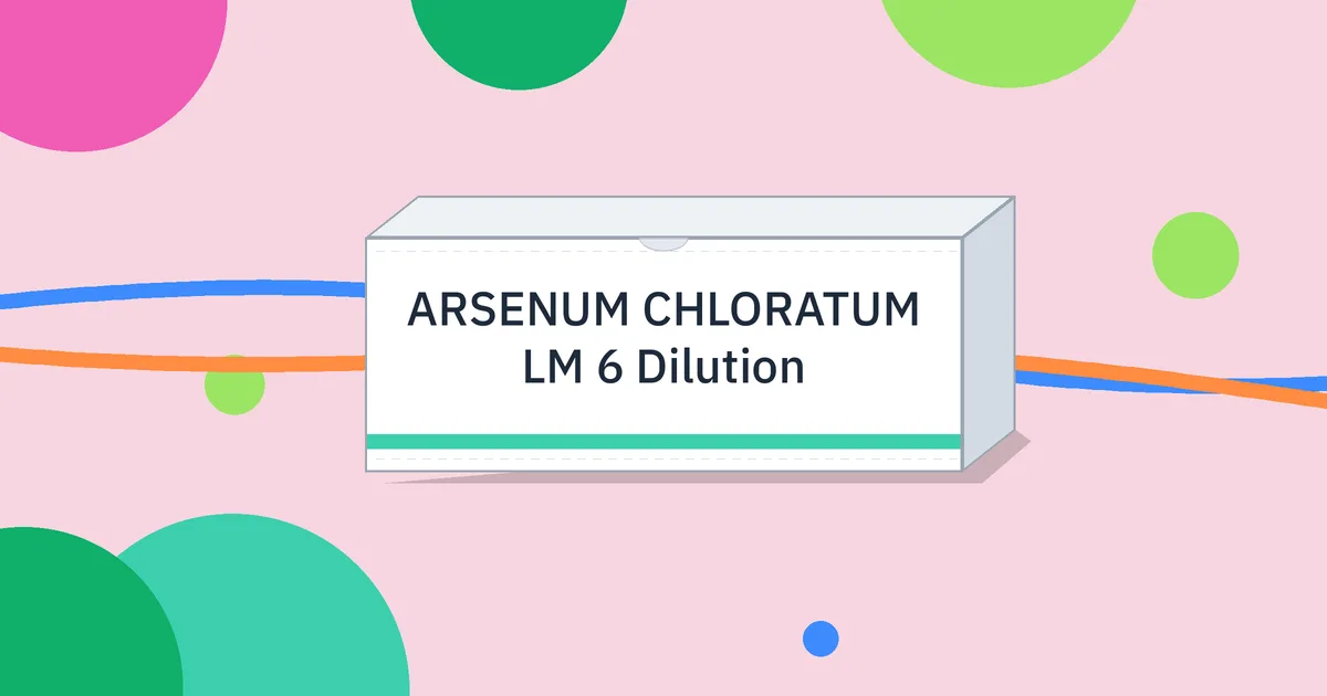 Symbolbild: Packung mit der Aufschrift ARSENUM CHLORATUM LM 6 Dilution (PZN 12771694) – Verfügbarkeit und Bezug in Apotheken in Frankfurt am Main