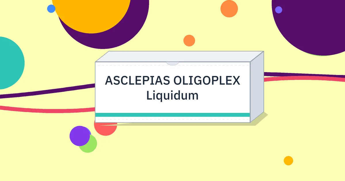 Symbolbild: Packung mit der Aufschrift ASCLEPIAS OLIGOPLEX Liquidum (PZN 01812094) – Verfügbarkeit und Bezug in Apotheken in Frankfurt am Main