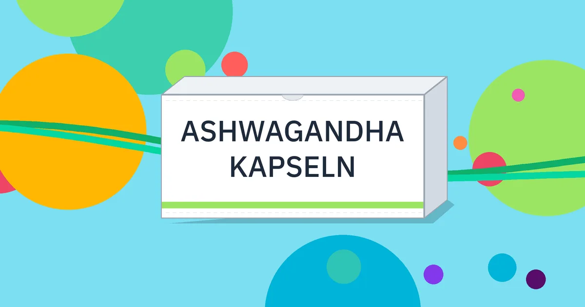 Symbolbild: Packung mit der Aufschrift ASHWAGANDHA KAPSELN (PZN 19838131) – Verfügbarkeit und Bezug in Apotheken in Frankfurt am Main