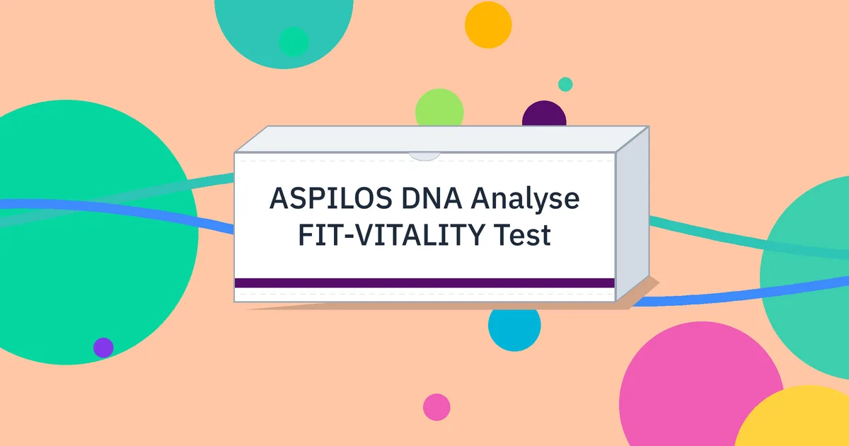 Symbolbild: Packung mit der Aufschrift ASPILOS DNA Analyse FIT-VITALITY Test (PZN 19370805) – Verfügbarkeit und Bezug in Apotheken in Frankfurt am Main
