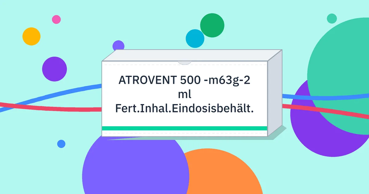Symbolbild: Packung mit der Aufschrift ATROVENT 500 -m63g-2 ml Fert.Inhal.Eindosisbehält. (PZN 02836180) – Verfügbarkeit und Bezug in Apotheken in Frankfurt am Main