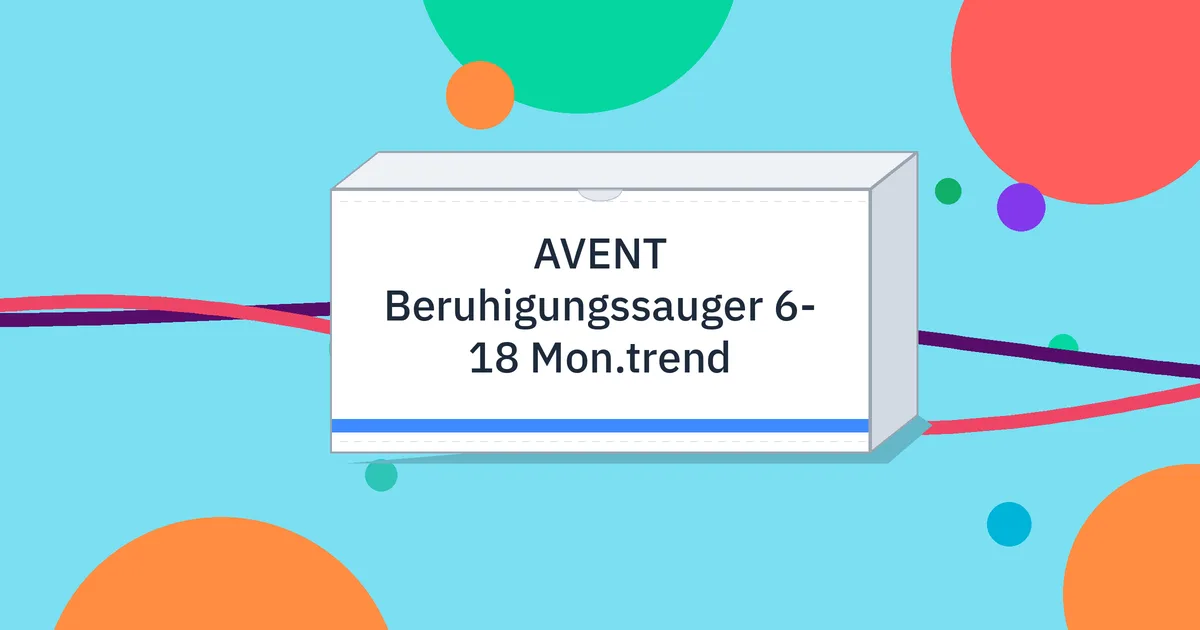 Symbolbild: Packung mit der Aufschrift AVENT Beruhigungssauger 6-18 Mon.trend (PZN 10201366) – Verfügbarkeit und Bezug in Apotheken in Frankfurt am Main