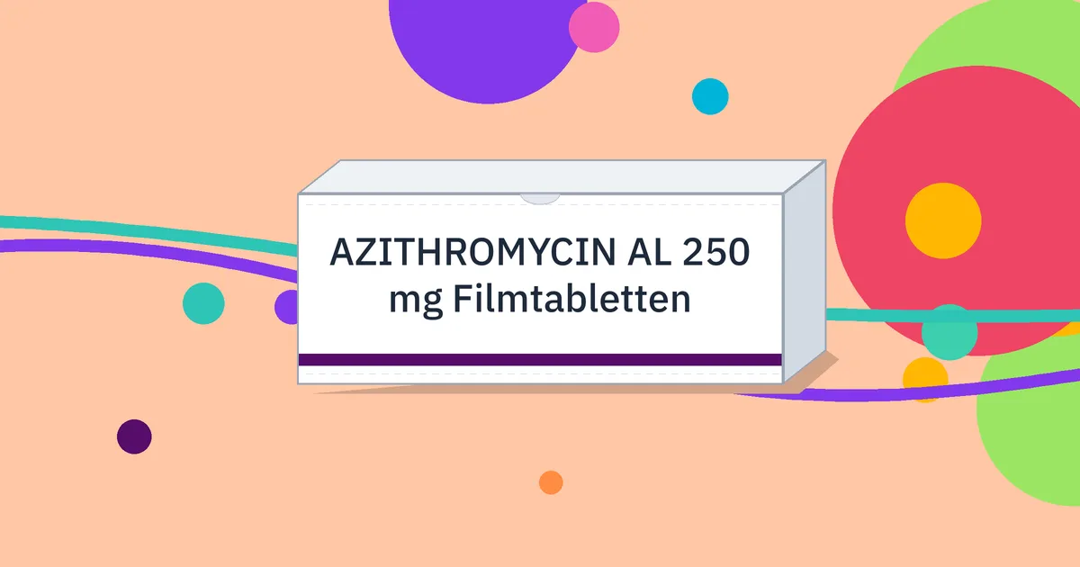 Symbolbild: Packung mit der Aufschrift AZITHROMYCIN AL 250 mg Filmtabletten (PZN 01805007) – Verfügbarkeit und Bezug in Apotheken in Frankfurt am Main