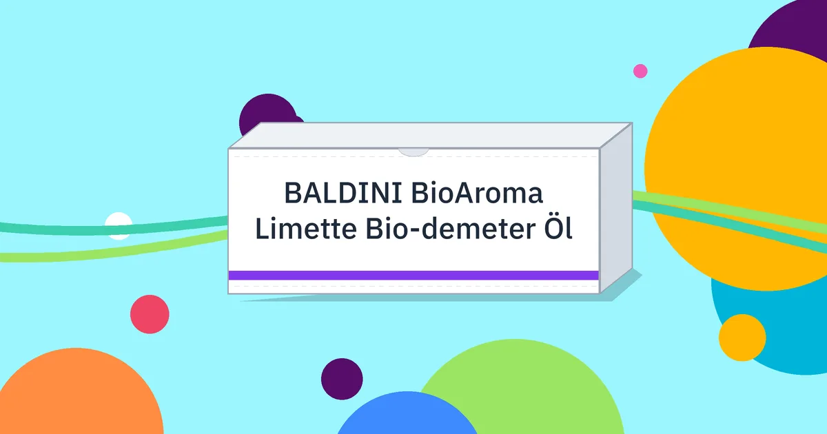 Symbolbild: Packung mit der Aufschrift BALDINI BioAroma Limette Bio-demeter Öl (PZN 12436889) – Verfügbarkeit und Bezug in Apotheken in Frankfurt am Main