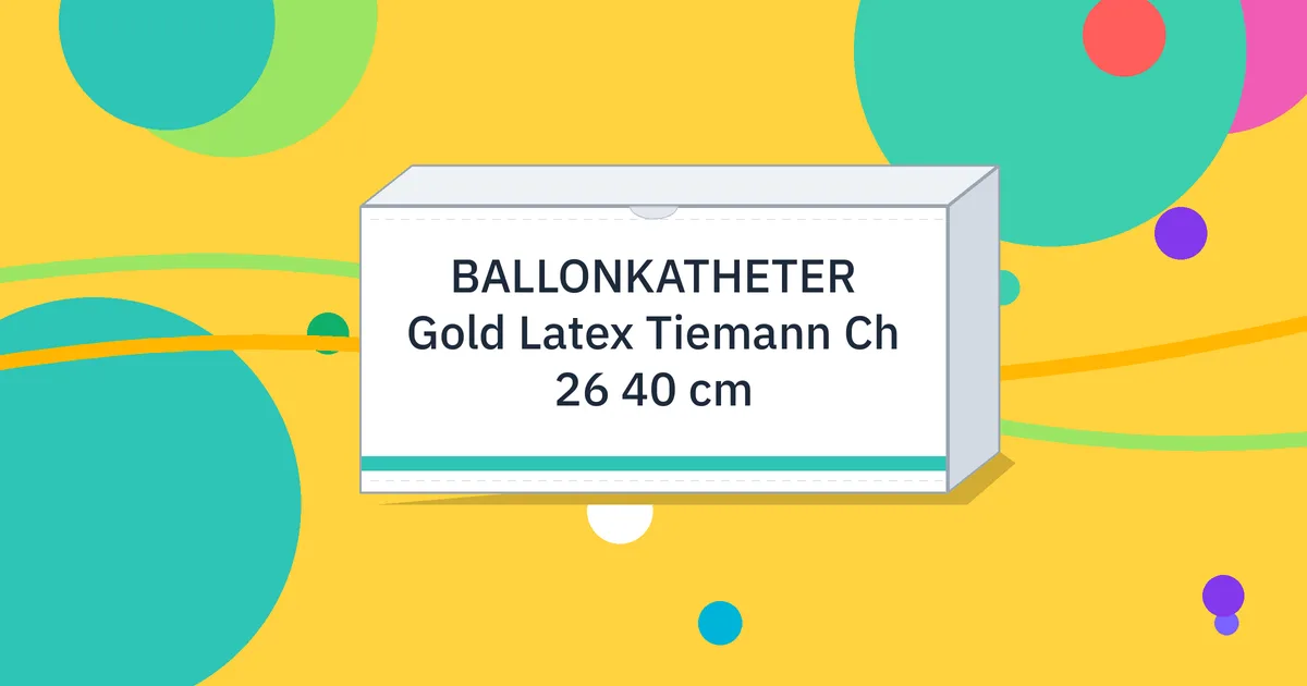 Symbolbild: Packung mit der Aufschrift BALLONKATHETER Gold Latex Tiemann Ch 26 40 cm (PZN 07785872) – Verfügbarkeit und Bezug in Apotheken in Frankfurt am Main