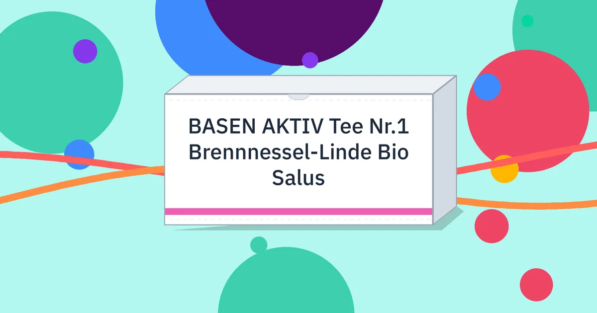 Symbolbild: Packung mit der Aufschrift BASEN AKTIV Tee Nr.1 Brennnessel-Linde Bio Salus (PZN 16357721) – Verfügbarkeit und Bezug in Apotheken in Frankfurt am Main