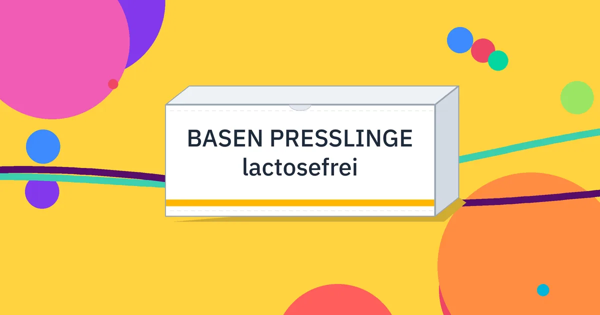 Symbolbild: Packung mit der Aufschrift BASEN PRESSLINGE lactosefrei (PZN 14040055) – Verfügbarkeit und Bezug in Apotheken in Frankfurt am Main