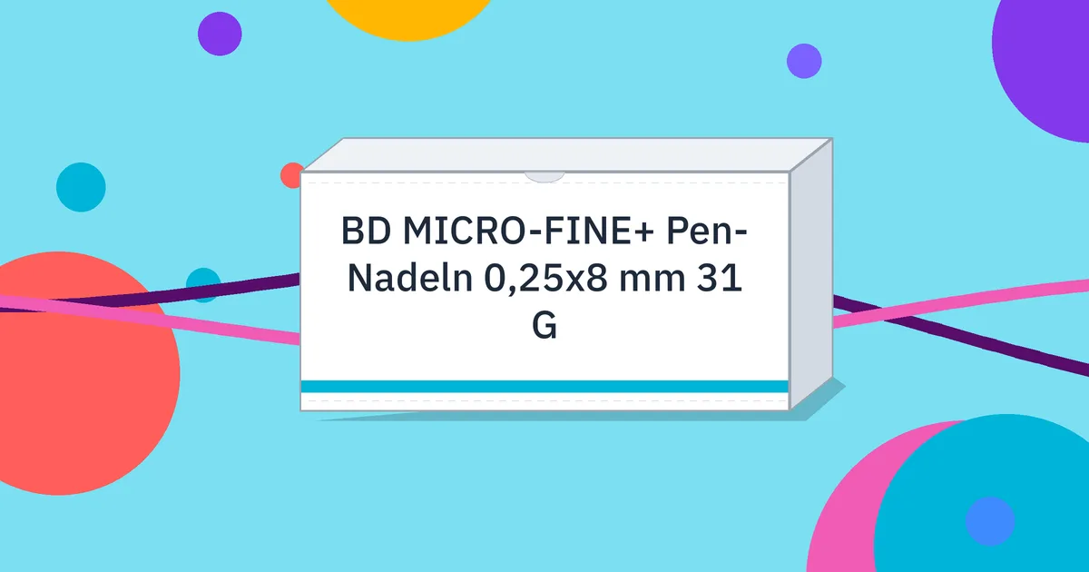 Symbolbild: Packung mit der Aufschrift BD MICRO-FINE+ Pen-Nadeln 0,25x8 mm 31 G (PZN 16625498) – Verfügbarkeit und Bezug in Apotheken in Frankfurt am Main