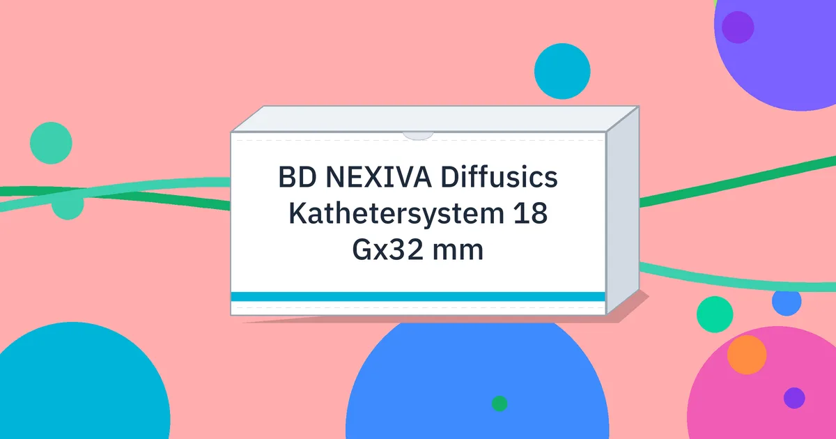 Symbolbild: Packung mit der Aufschrift BD NEXIVA Diffusics Kathetersystem 18 Gx32 mm (PZN 02069059) – Verfügbarkeit und Bezug in Apotheken in Frankfurt am Main