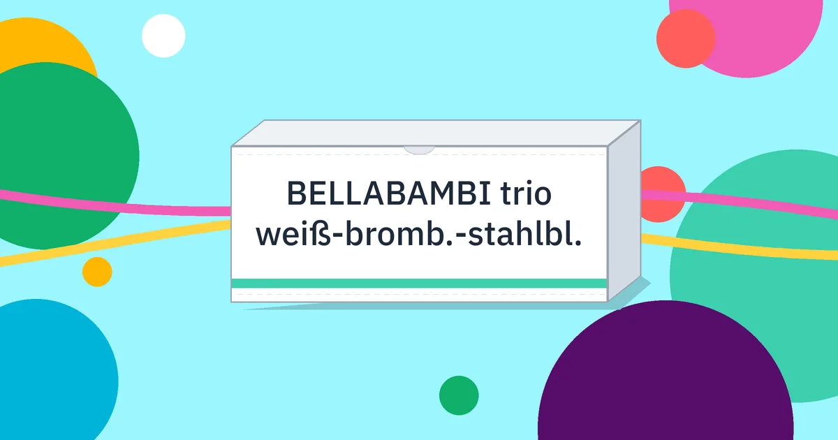 Symbolbild: Packung mit der Aufschrift BELLABAMBI trio weiß-bromb.-stahlbl. (PZN 10528245) – Verfügbarkeit und Bezug in Apotheken in Frankfurt am Main