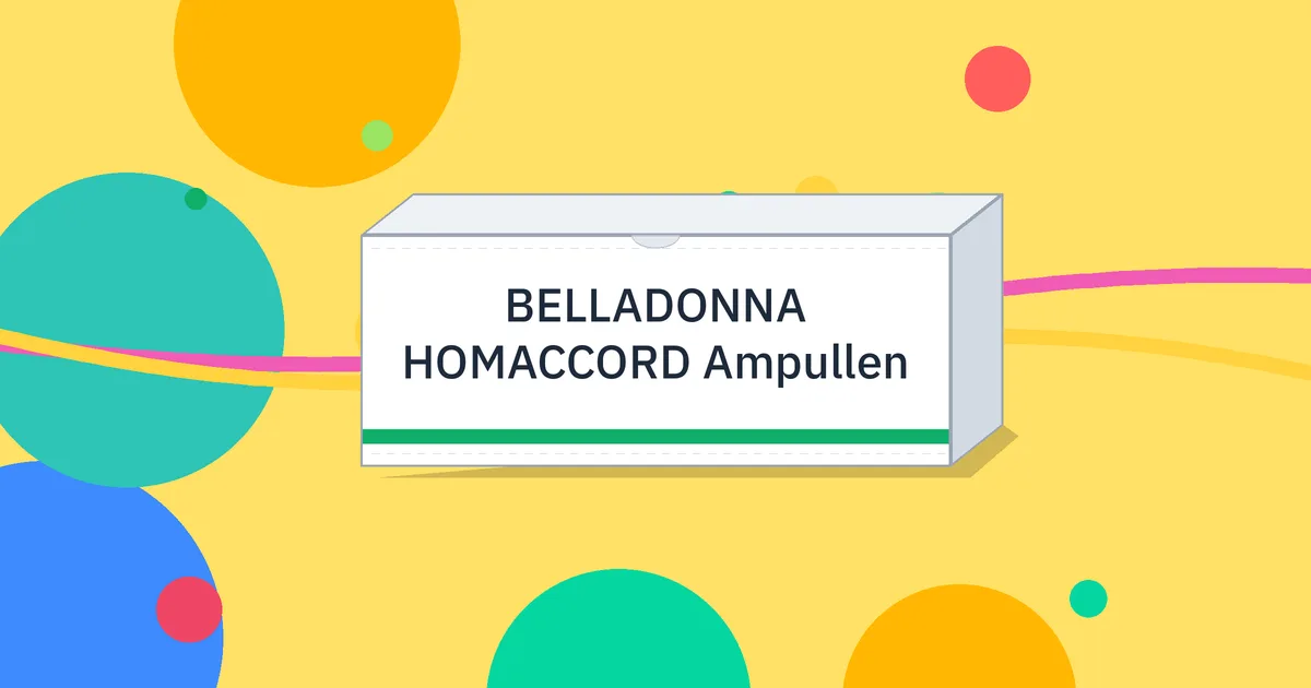 Symbolbild: Packung mit der Aufschrift BELLADONNA HOMACCORD Ampullen (PZN 00113483) – Verfügbarkeit und Bezug in Apotheken in Frankfurt am Main