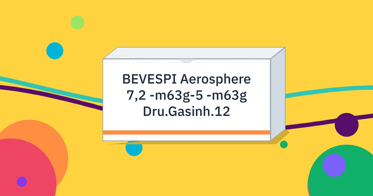 Symbolbild: Packung mit der Aufschrift BEVESPI Aerosphere 7,2 -m63g-5 -m63g Dru.Gasinh.12 (PZN 19116142) – Verfügbarkeit und Bezug in Apotheken in Frankfurt am Main