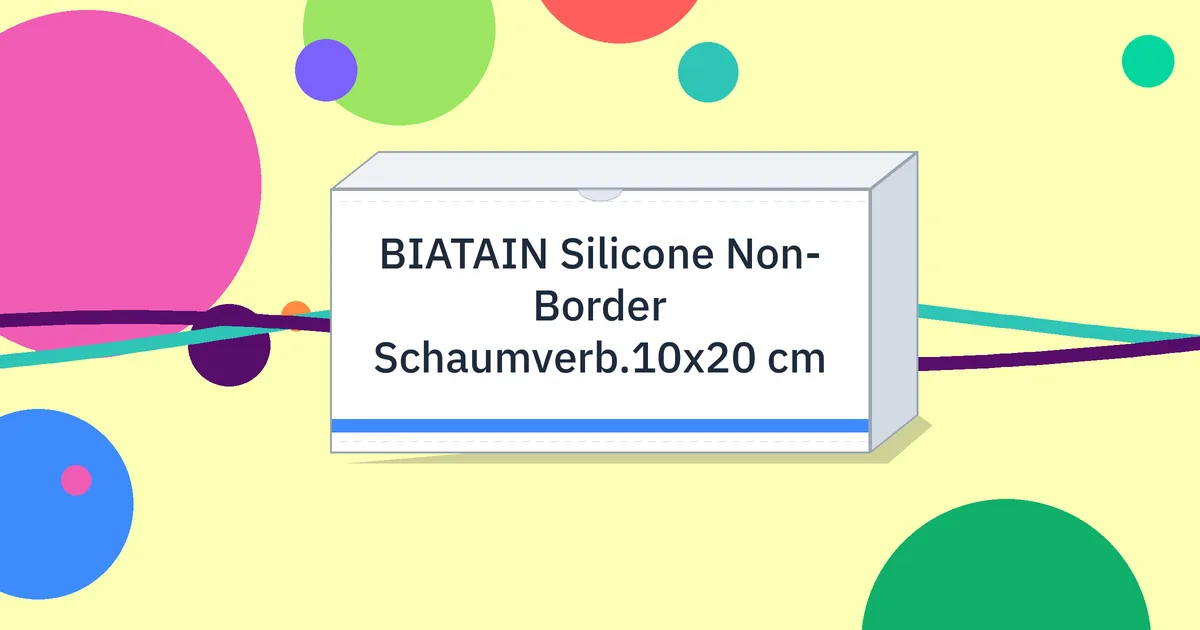 Symbolbild: Packung mit der Aufschrift BIATAIN Silicone Non-Border Schaumverb.10x20 cm (PZN 18365802) – Verfügbarkeit und Bezug in Apotheken in Frankfurt am Main