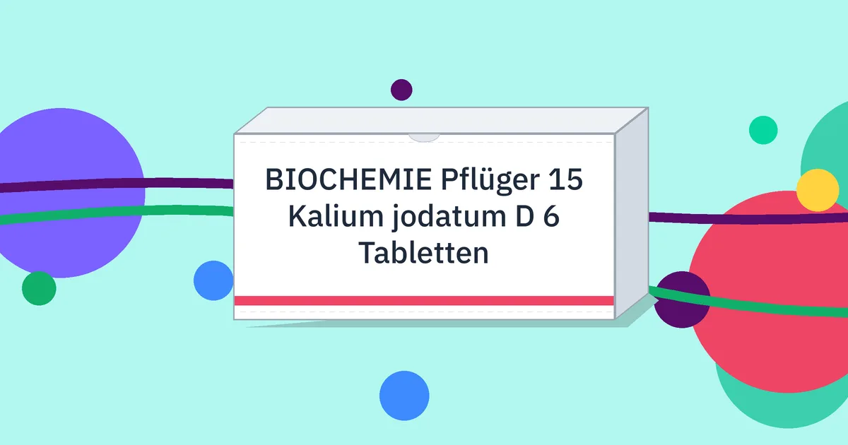 Symbolbild: Packung mit der Aufschrift BIOCHEMIE Pflüger 15 Kalium jodatum D 6 Tabletten (PZN 06322012) – Verfügbarkeit und Bezug in Apotheken in Frankfurt am Main