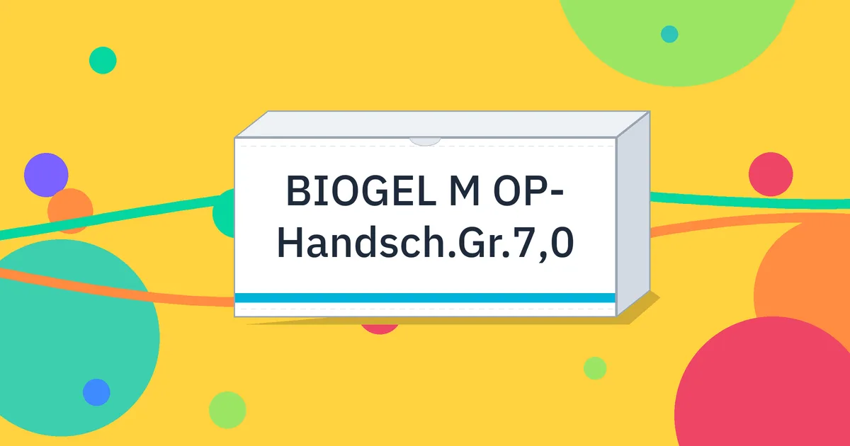 Symbolbild: Packung mit der Aufschrift BIOGEL M OP-Handsch.Gr.7,0 (PZN 03987403) – Verfügbarkeit und Bezug in Apotheken in Frankfurt am Main