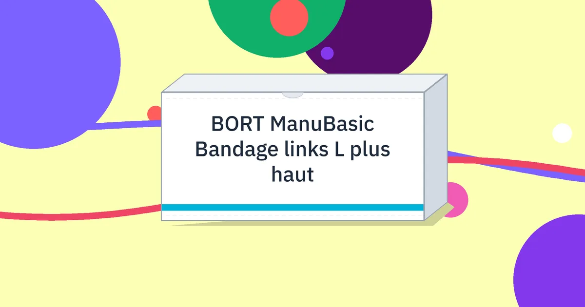 Symbolbild: Packung mit der Aufschrift BORT ManuBasic Bandage links L plus haut (PZN 16317621) – Verfügbarkeit und Bezug in Apotheken in Frankfurt am Main