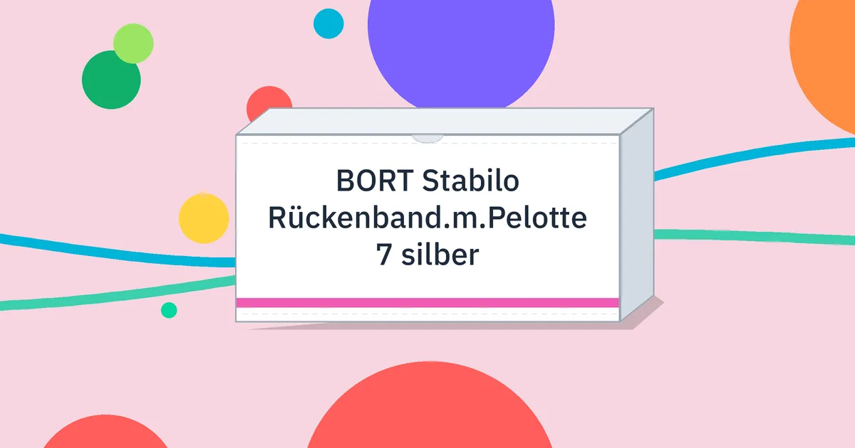 Symbolbild: Packung mit der Aufschrift BORT Stabilo Rückenband.m.Pelotte 7 silber (PZN 05872905) – Verfügbarkeit und Bezug in Apotheken in Frankfurt am Main