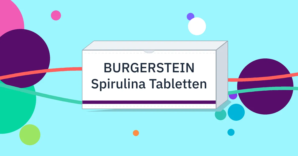 Symbolbild: Packung mit der Aufschrift BURGERSTEIN Spirulina Tabletten (PZN 17521217) – Verfügbarkeit und Bezug in Apotheken in Frankfurt am Main
