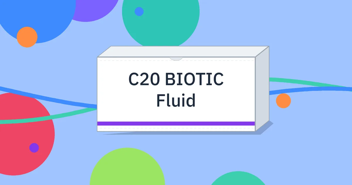 Symbolbild: Packung mit der Aufschrift C20 BIOTIC Fluid (PZN 20787261) – Verfügbarkeit und Bezug in Apotheken in Frankfurt am Main